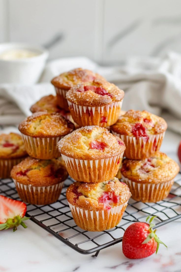 Classic strawberry muffins recipe | The Gourmet Palette